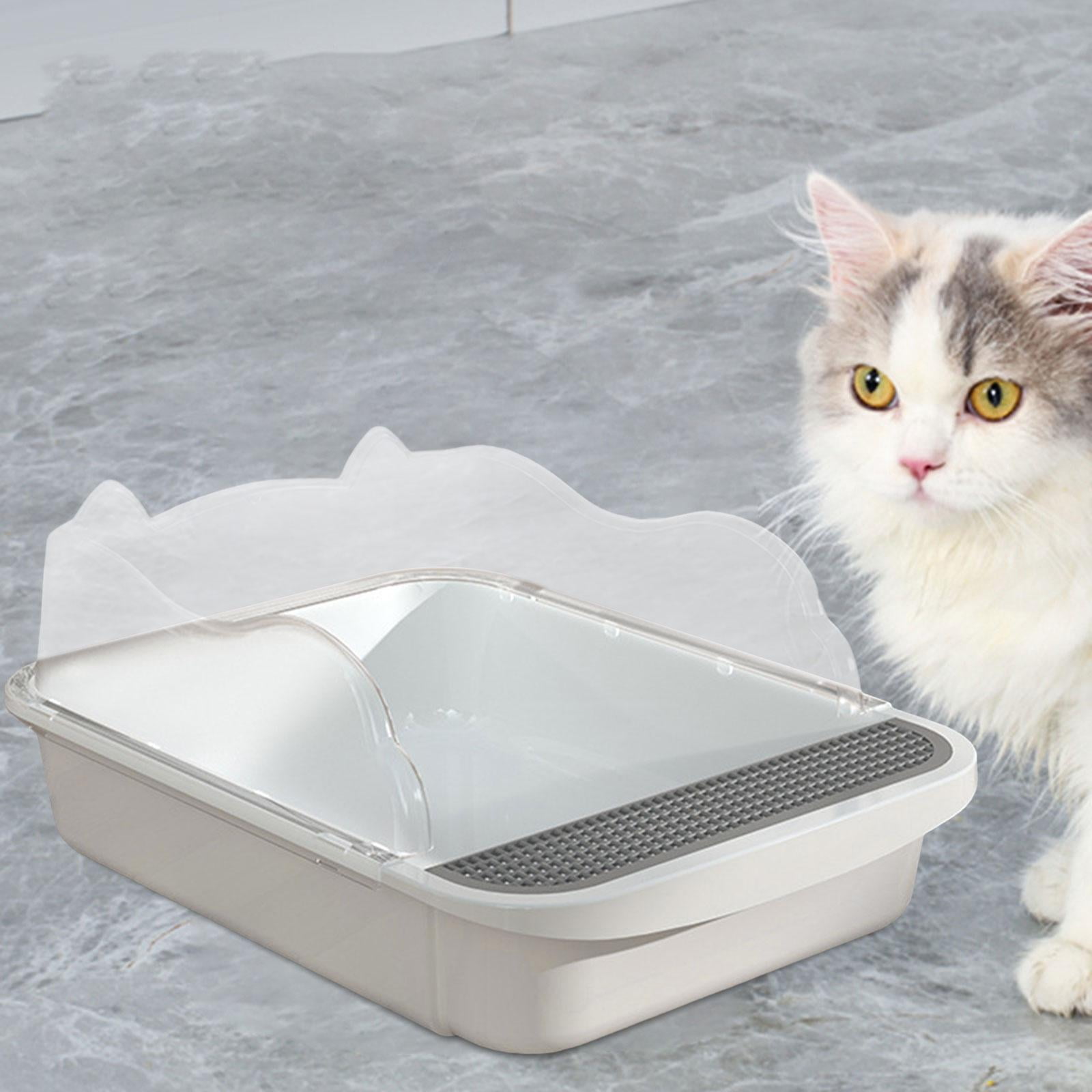 Semi Closed Open Cats Litter Box Deep Toilet Litter Pan Sifting Litter ...