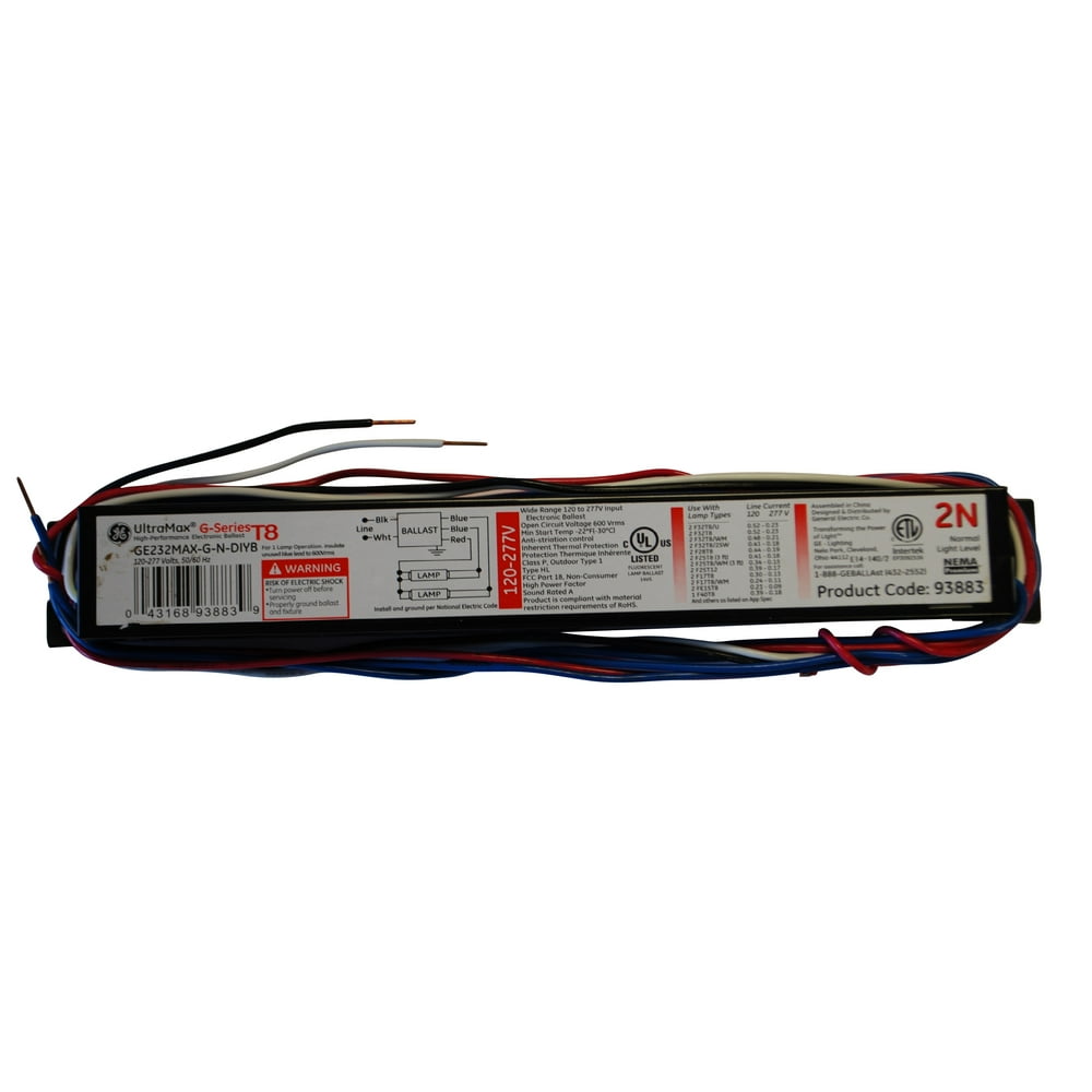 GE 1 to 2 Linear T8 Fluorescent Ballast - Walmart.com - Walmart.com
