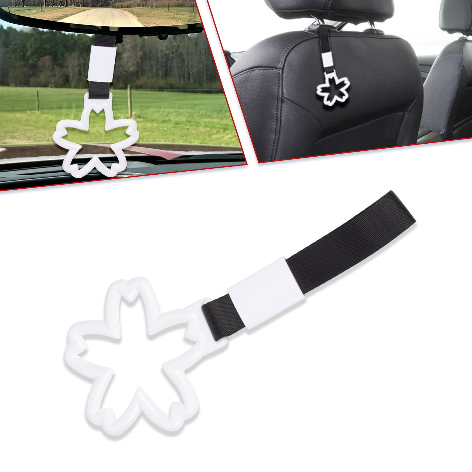 Xotic Tech White Tsurikawa Handle Ring Sakura Shaped Japanese Car ...