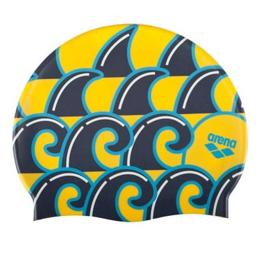 Arena Print 2 Silicone Swim Cap in Engineered Red-Black, One Size Fits ...