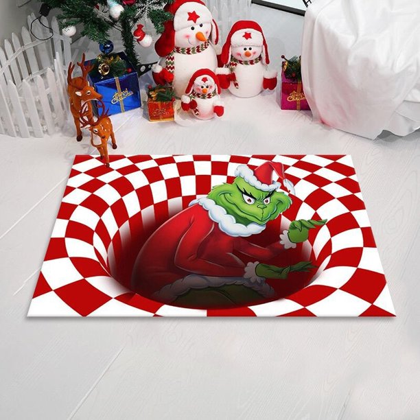Grinch trap visual carpet,Christmas 3D Illusion Doormat Non-Slip Floor ...
