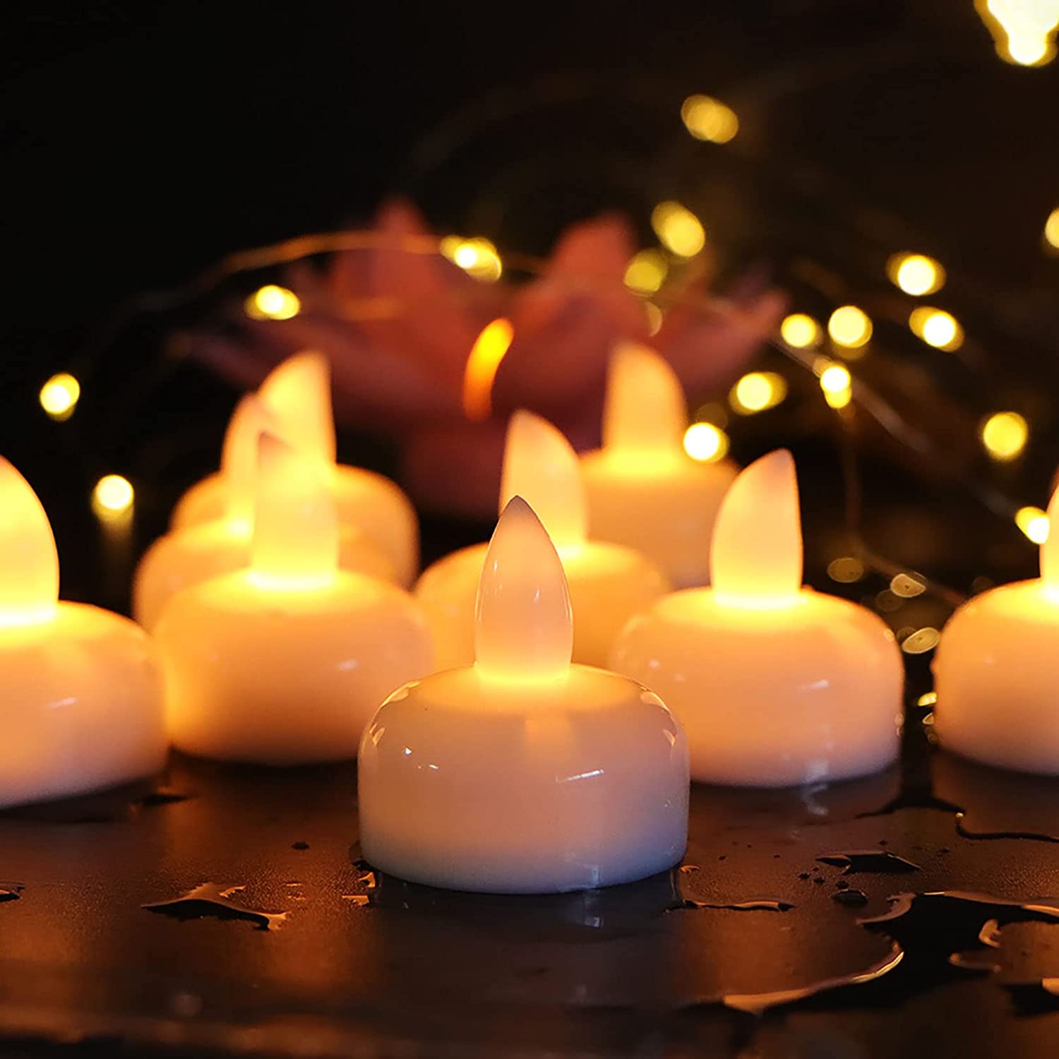 24 Pcs Floating Candles Waterproof Flameless Floating Tealights Led ...