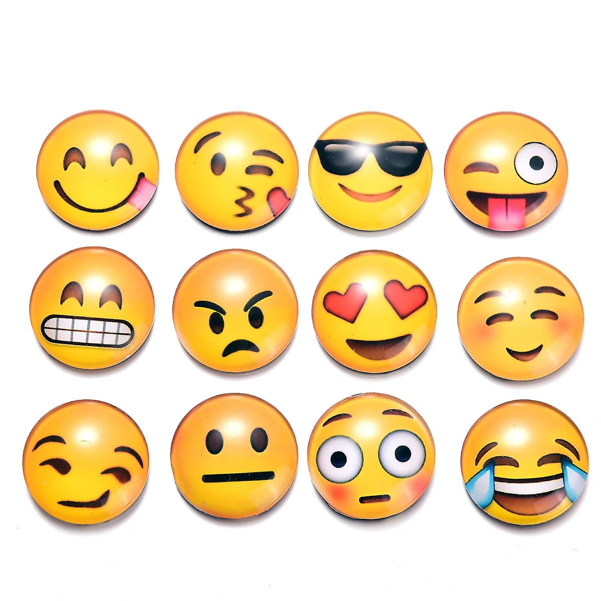 Imán de emoji suyoo 12 piezas de vidrio 3D con cara sonriente 3 cm ...