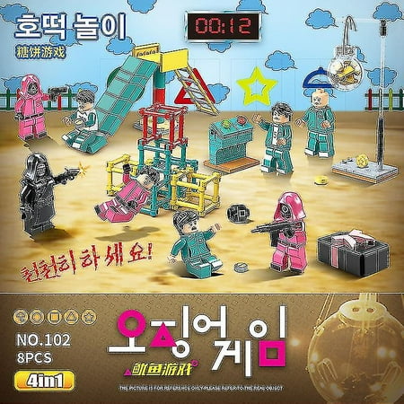 8pcs Squid Game Minifigures Building Blocks Moc Squid Game Scene ...