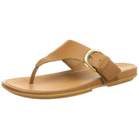 FitFlop Womens Gracie Buckle Leather Toe-Post Sandal, Light Tan, Size 5 ...
