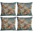Brown Green Copper Rust Pillow Covers Set of 4, Abstract Vintage ...