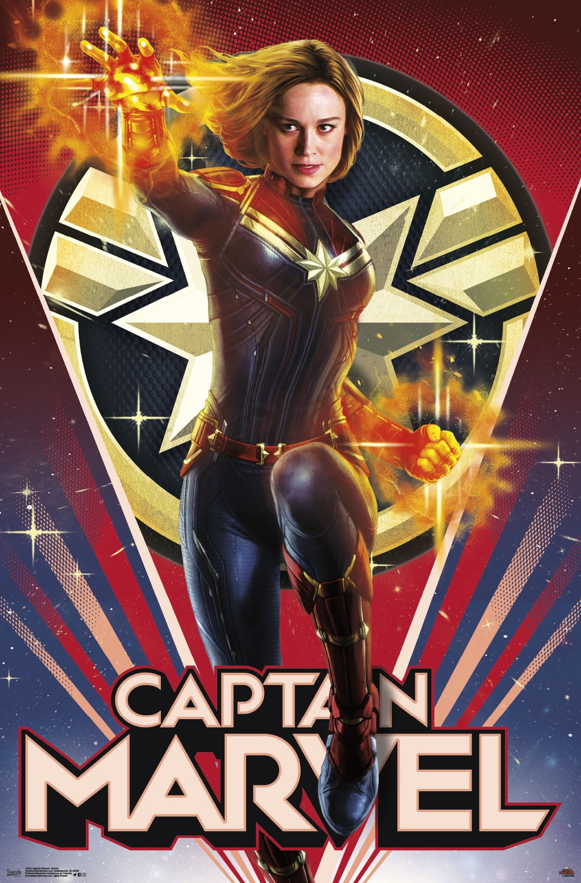 Captain Marvel - Heroic Poster and Poster Mount Bundle - Walmart.com