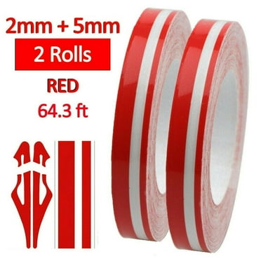 5 PCS Universal Red Car Racing Body Side Stripe Skirt Roof Hood Decal ...