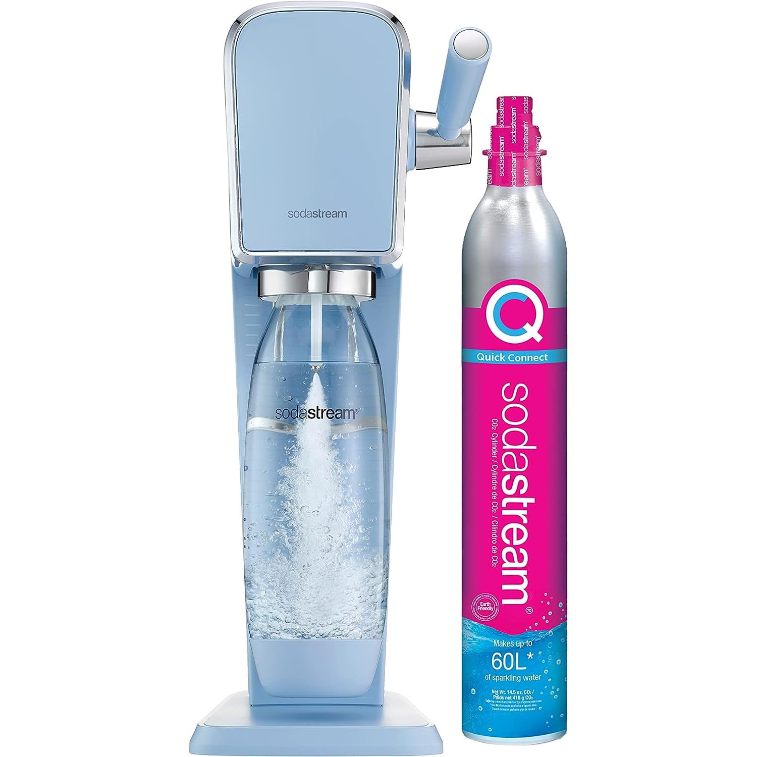 SodaStream Art Máquina para hacer agua con gas (azul brumoso) con CO2 y botella apta para ...