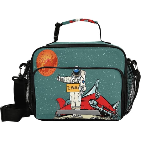 Fuley Boys Astronaut Lunch Box Spaceship Mars School Kids Lunch Bag for ...