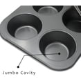Non-Stick Muffin Pans, 6-Cup Set of 2 Jumbo Baking Pans with a Spatula ...