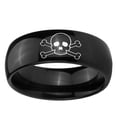 Skull Design Black High Polish Dome Tungsten Men Ring 10MM - Walmart.com
