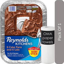 Reynolds Kitchens 13" x 9" Aluminum Cake Pans with Lids, 6 Count ...