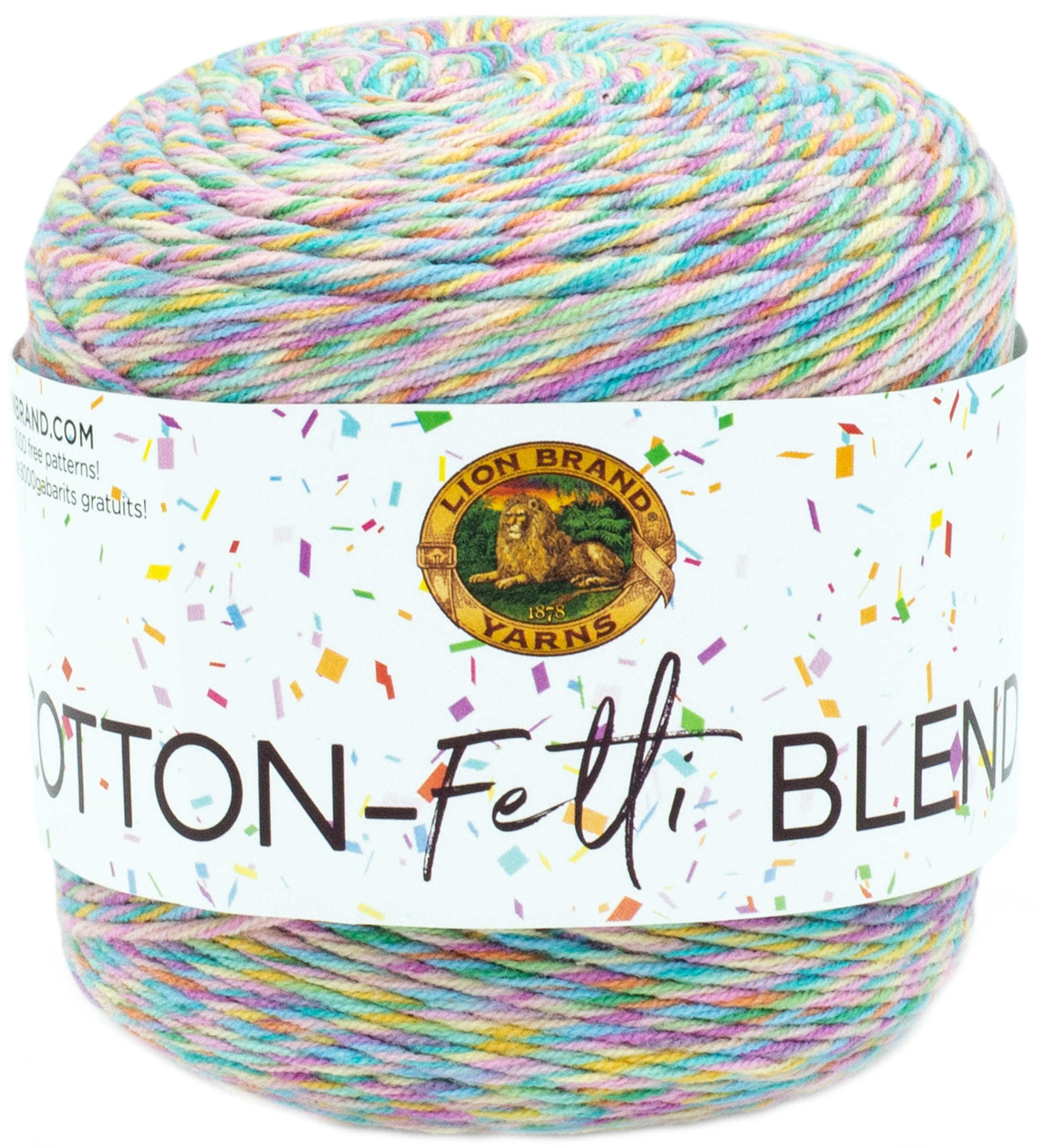 Lion Brand Comfy Cotton Fetti Yarn-Funfetti - Walmart.com
