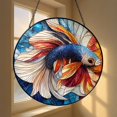 Colorful Beta Fish Stained Glass Suncatcher – Window Hanging for Nature ...