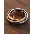 Coastal Jewelry Tri Color Stainless Steel Intertwined Triple Band Ring ...