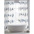 Birds on the Wire Blue Grey Sheer Curtains 2 Panels Set Sheer Window ...