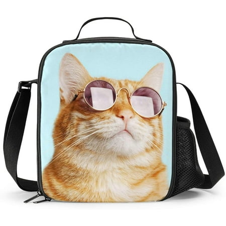 Sunglasses Cat Lunch Box - Insulated Lunch Box for Kids Funny 3D Design ...