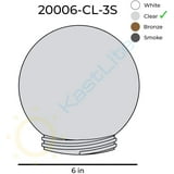 KastLite 6" Clear Acrylic Lamp Post Globe | Smooth Textured with 3.14 ...