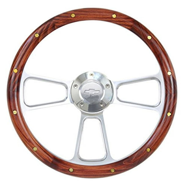 1955 to 1956 Chevy Bel Air, Nomad Real Wood Steering Wheel w/Full ...