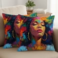 African Women Throw Pillow Covers 20 x 20 Inch Pillow Covers Set of 2 ...