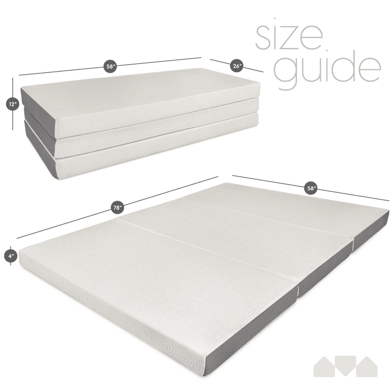 Milliard Memory Foam Tri fold Mattress 4 inch Foldable Bamboo Cover Queen 78 x 58 x 4 Walmart