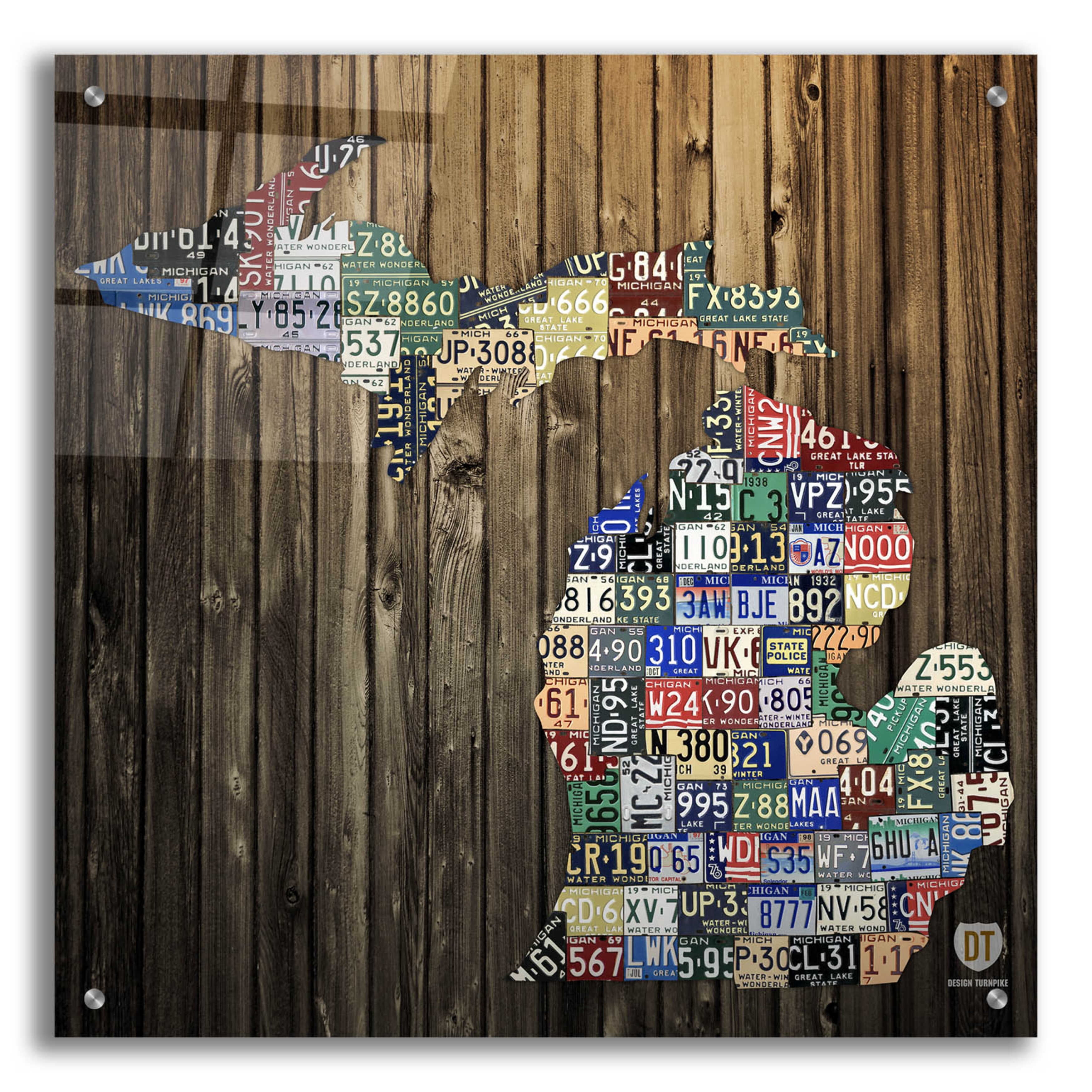 Epic Art 'Michigan Counties License Plate' by Design Turnpike, Acrylic ...