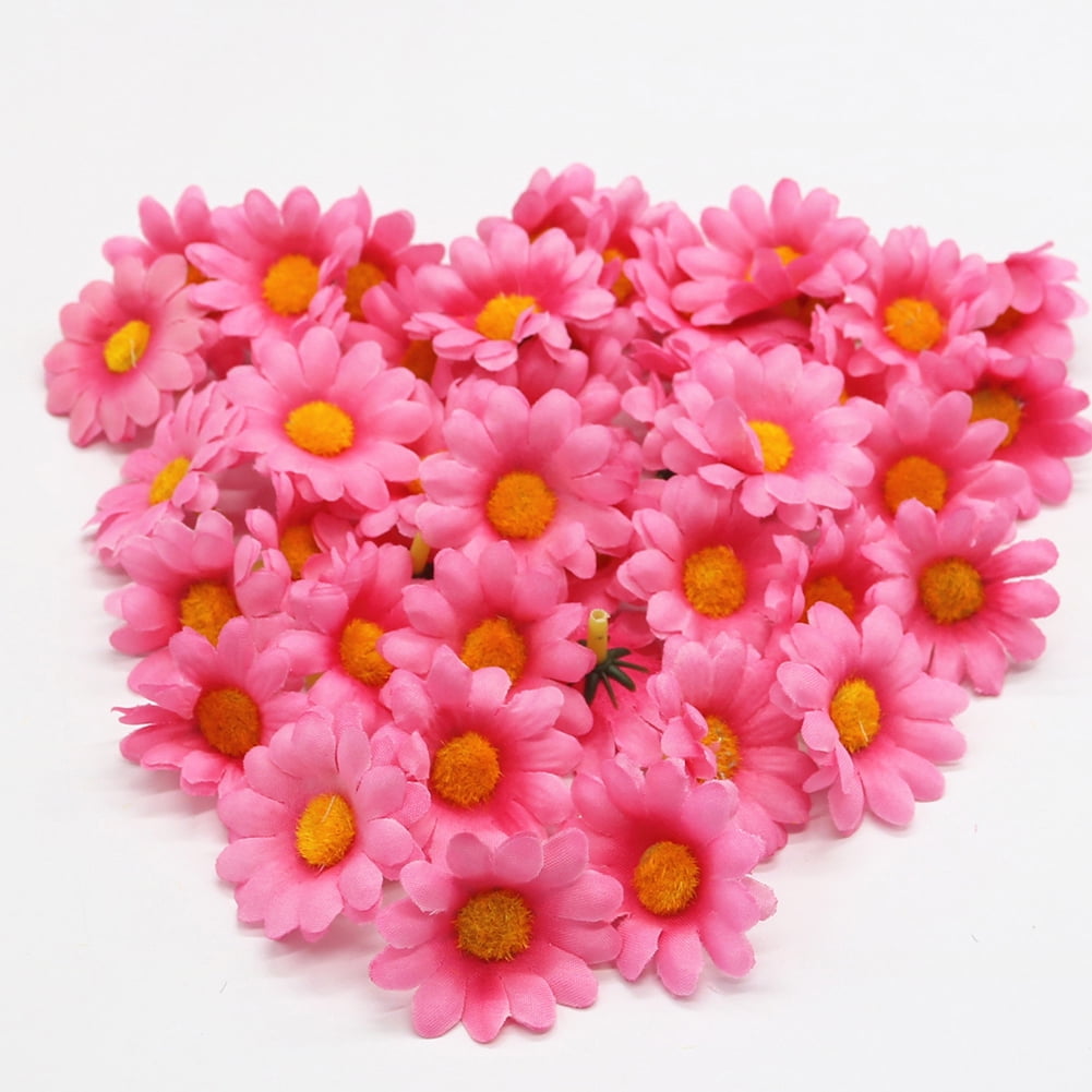 SPRING PARK 100pcs Fake Flower Heads Artificial Flower Small Silk ...