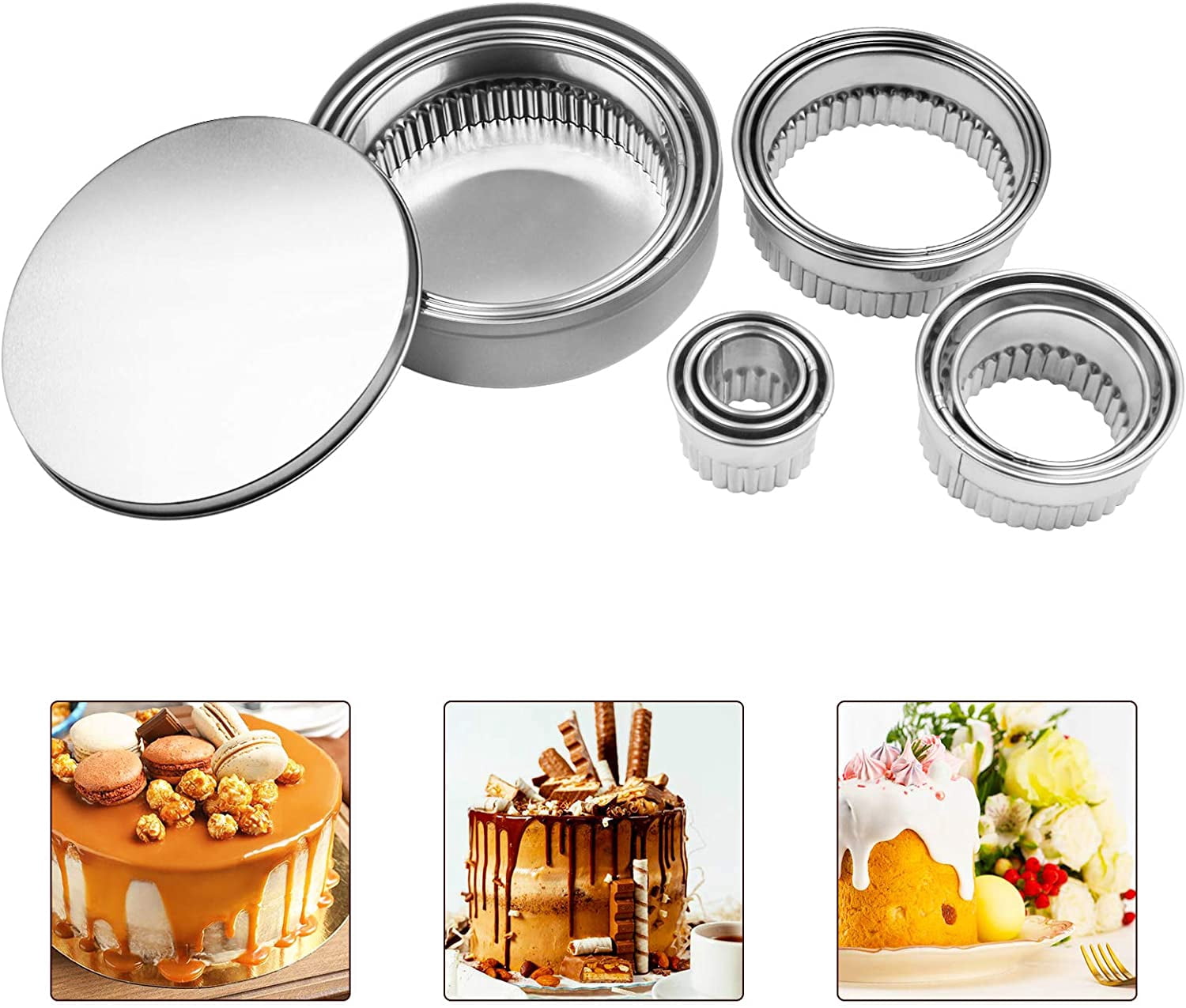 Mini Round Pastry Cookie Cutter Set, 12pcs Stainless Steel Cookie ...