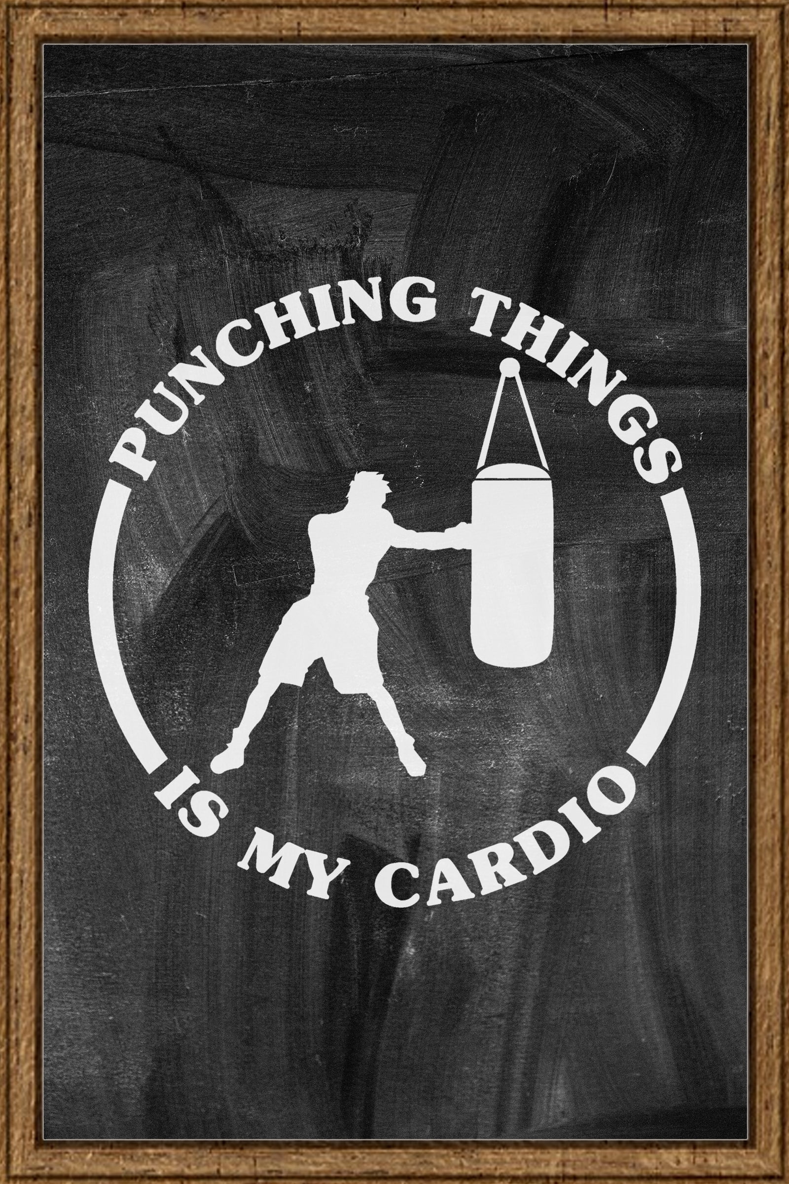 Punching things is my cardio boxer punching bag silhouette funny Tin ...
