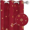 Alishomtll Snowflake Foil Print Christmas Blackout Curtains, Christmas ...
