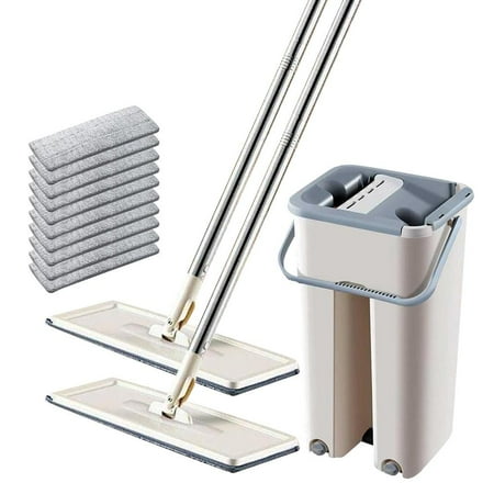 Lazy hands-free hand-washing flat mop home kitchen clean microfiber mop ...