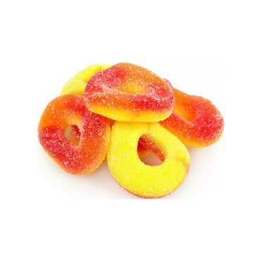 Gummi Peach Rings 1lb - Sweet Flavor Bulk Gummy Candy Rings from Beulah ...