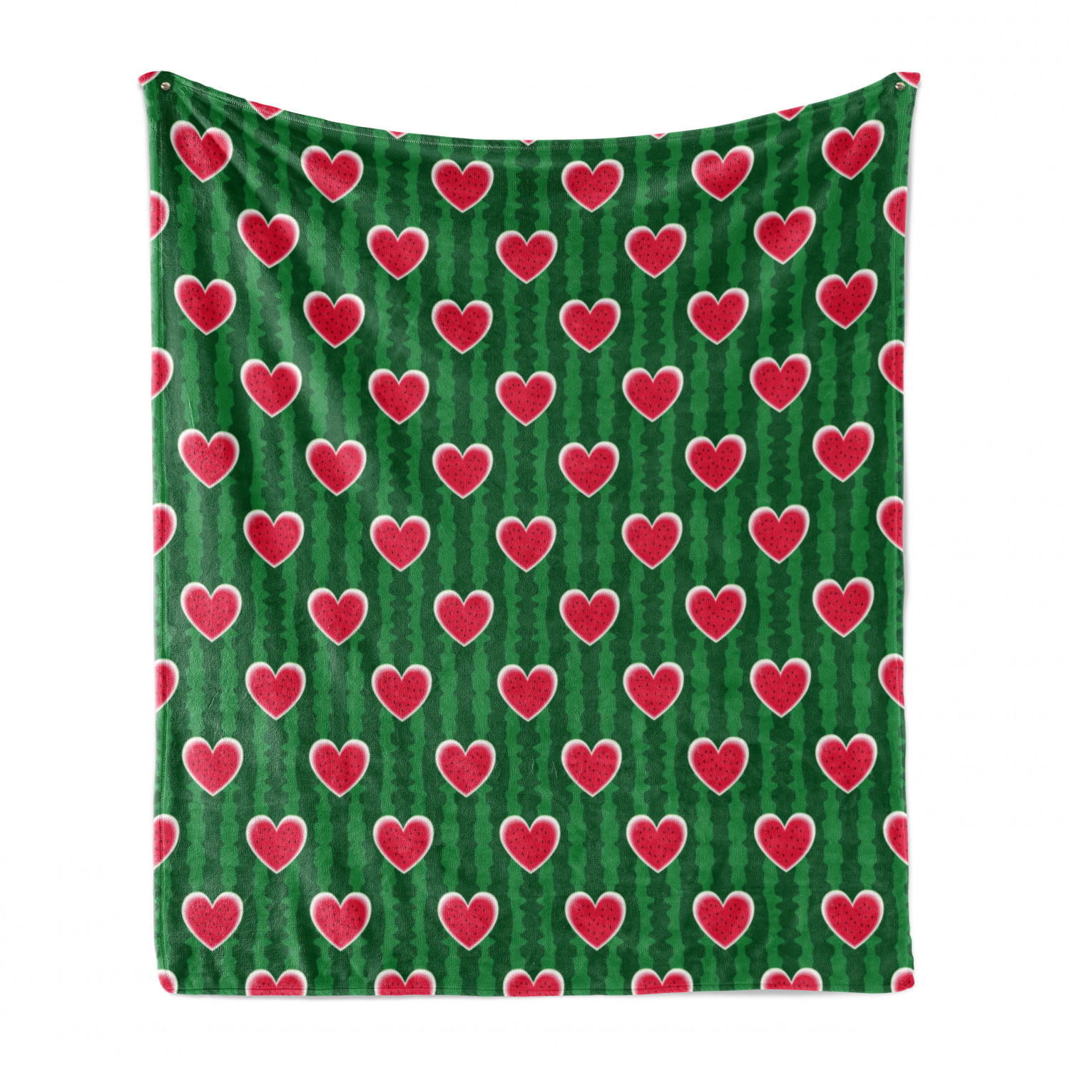 Hearts Soft Flannel Fleece Throw Blanket, Love in Watermelon Pattern ...