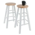 Winsome Element 2-Piece Counter Stools, Natural & White Finish ...