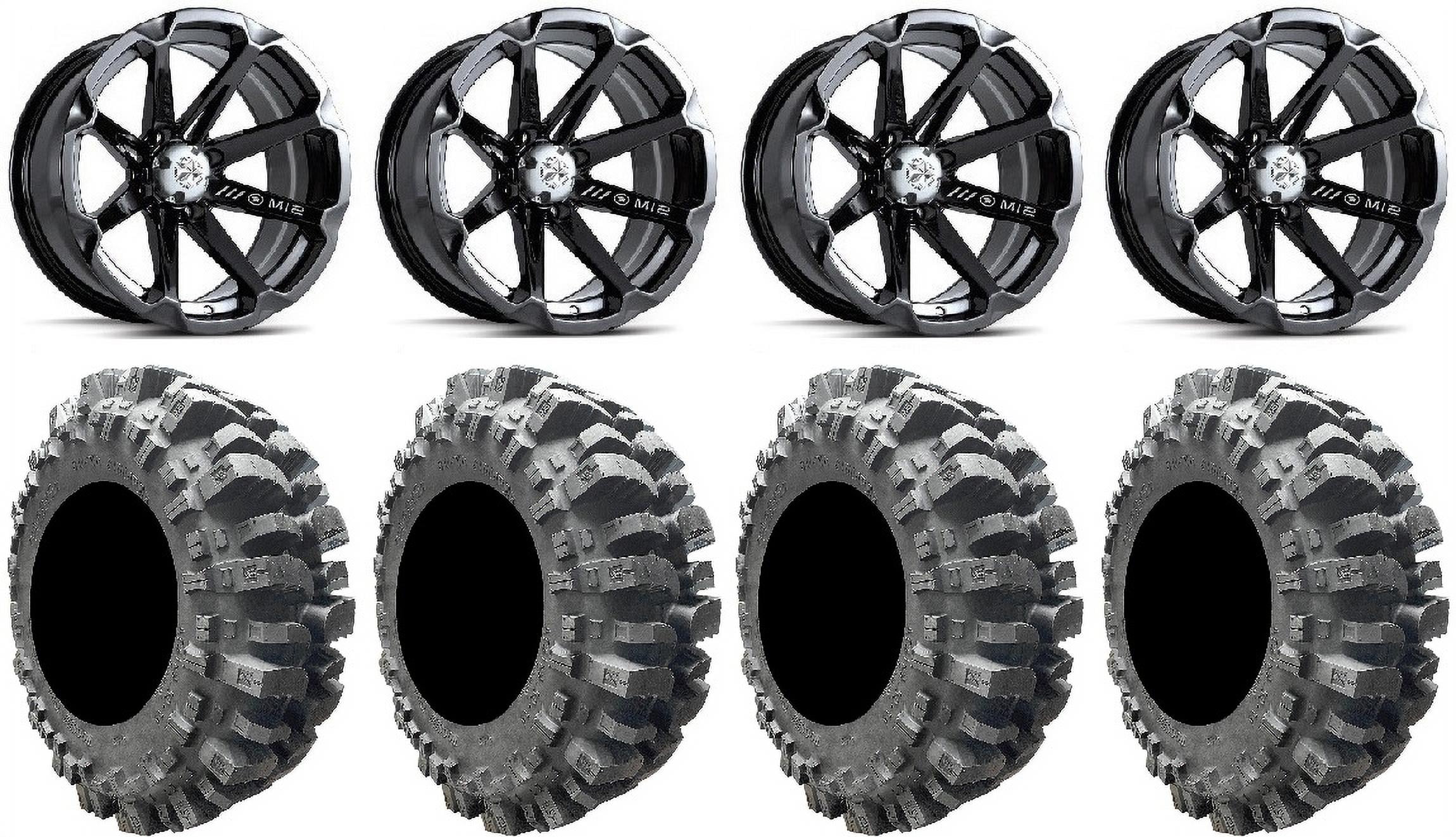 MSA Black Diesel 14" ATV Wheels 28" Bogger Tires Sportsman RZR Ranger ...