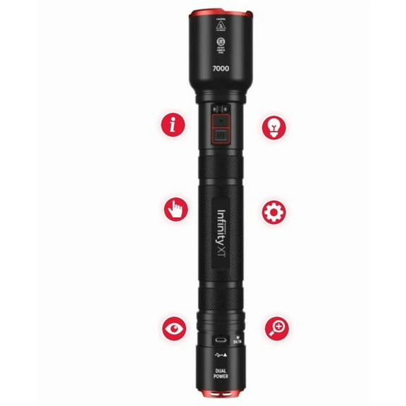 Infinity X1 Flashlight, 5000 Lumens, Rechargeable, Dual Power, Twist ...