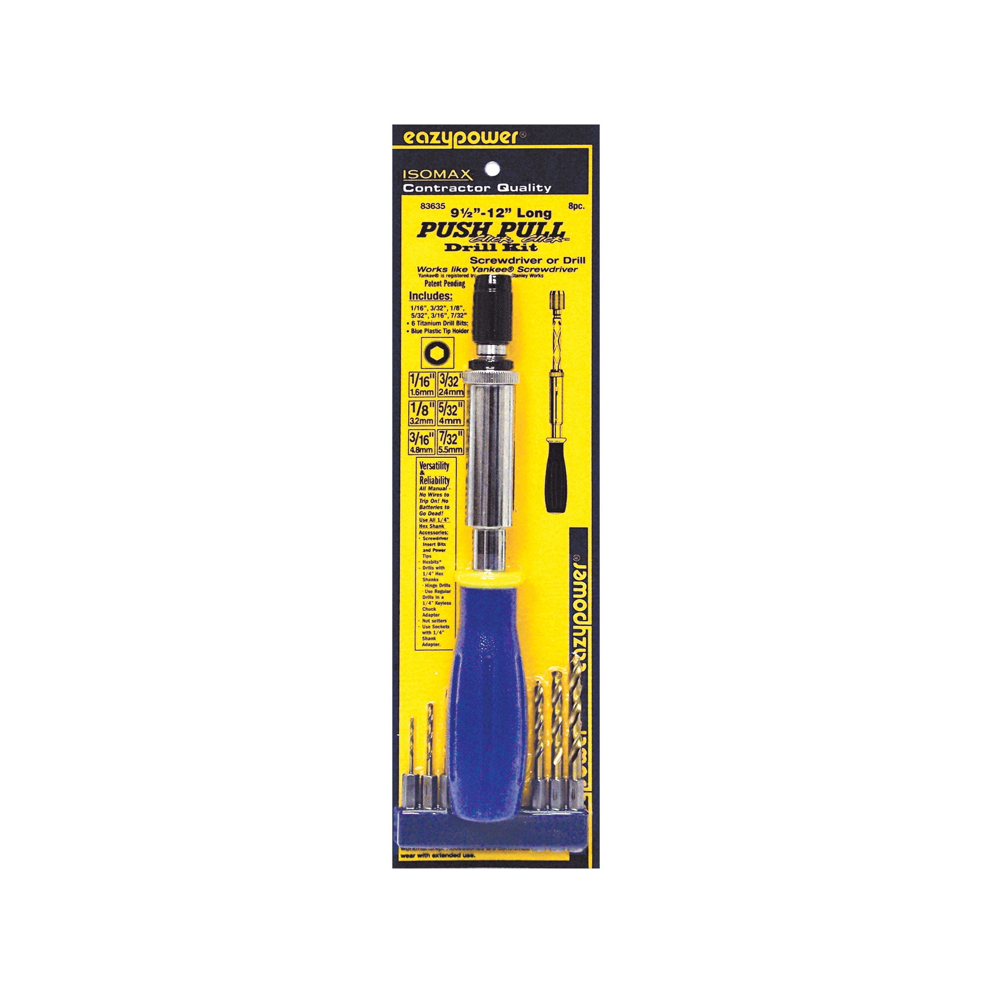 Eazypower Push Pull Click Drill Kit, 8Pc - Walmart.com