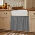 Dark Grey Linen Cabinet Curtain, Farmhouse Pure Color Country Farm Sink ...