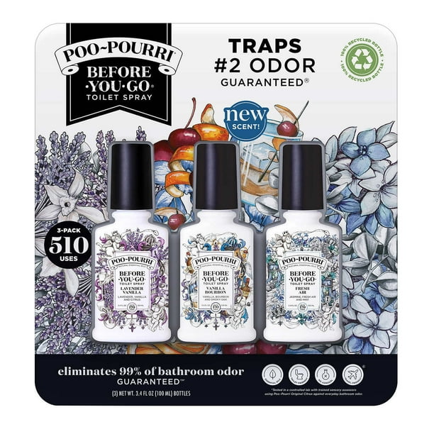 Poo-Pourri Toilet Spray, Variety Pack, 3.4 Fluid Ounce (3 Count ...