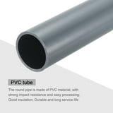 Uxcell Rigid Round Pipe 36.8mm ID 42mm OD 8" Length Light Grey High ...