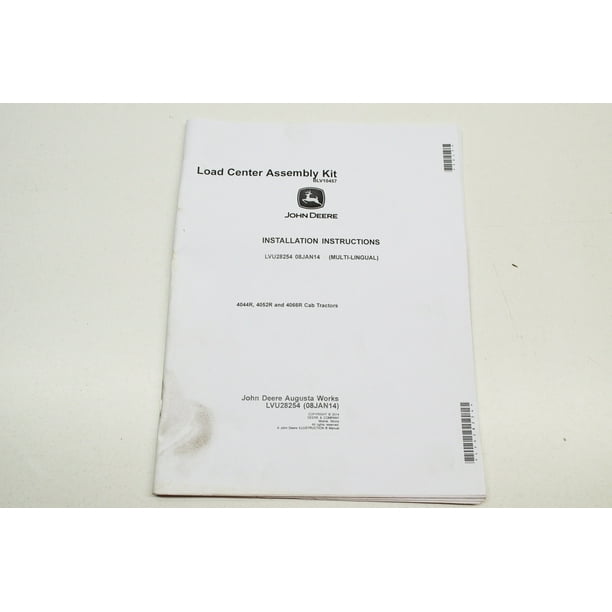 OEM John Deere Installation Instructions Load Center Assembly Kit ...