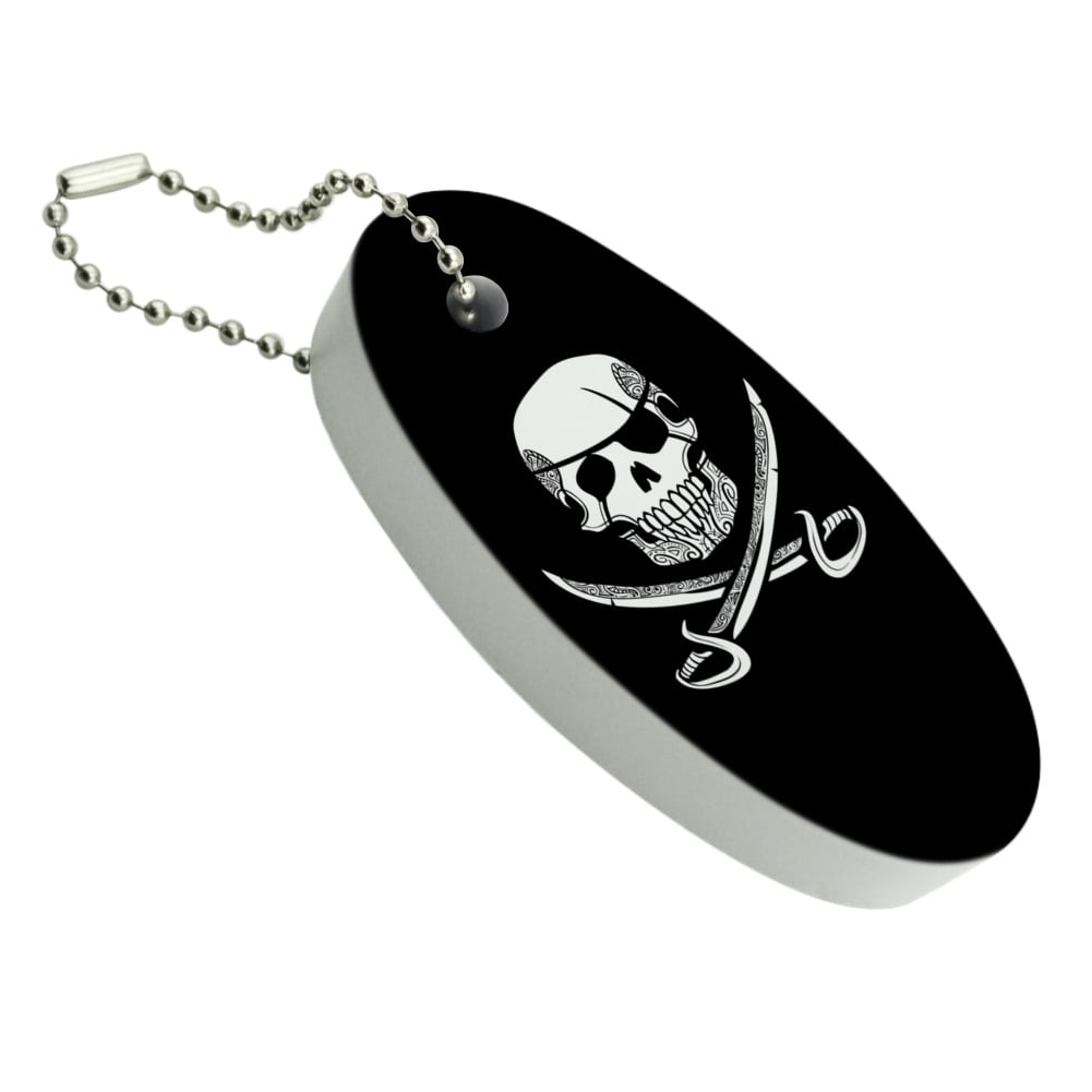 Pirate Skull Crossed Swords Tattoo Design Floating Foam Keychain ...