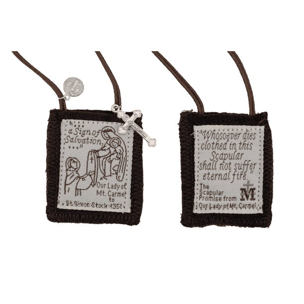 Catholic Holy Figure Saint Scapular (Traditional Brown) - Walmart.com ...