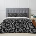 Abstract Flowers Comforter Set King Size, White Dandelion Lavender ...