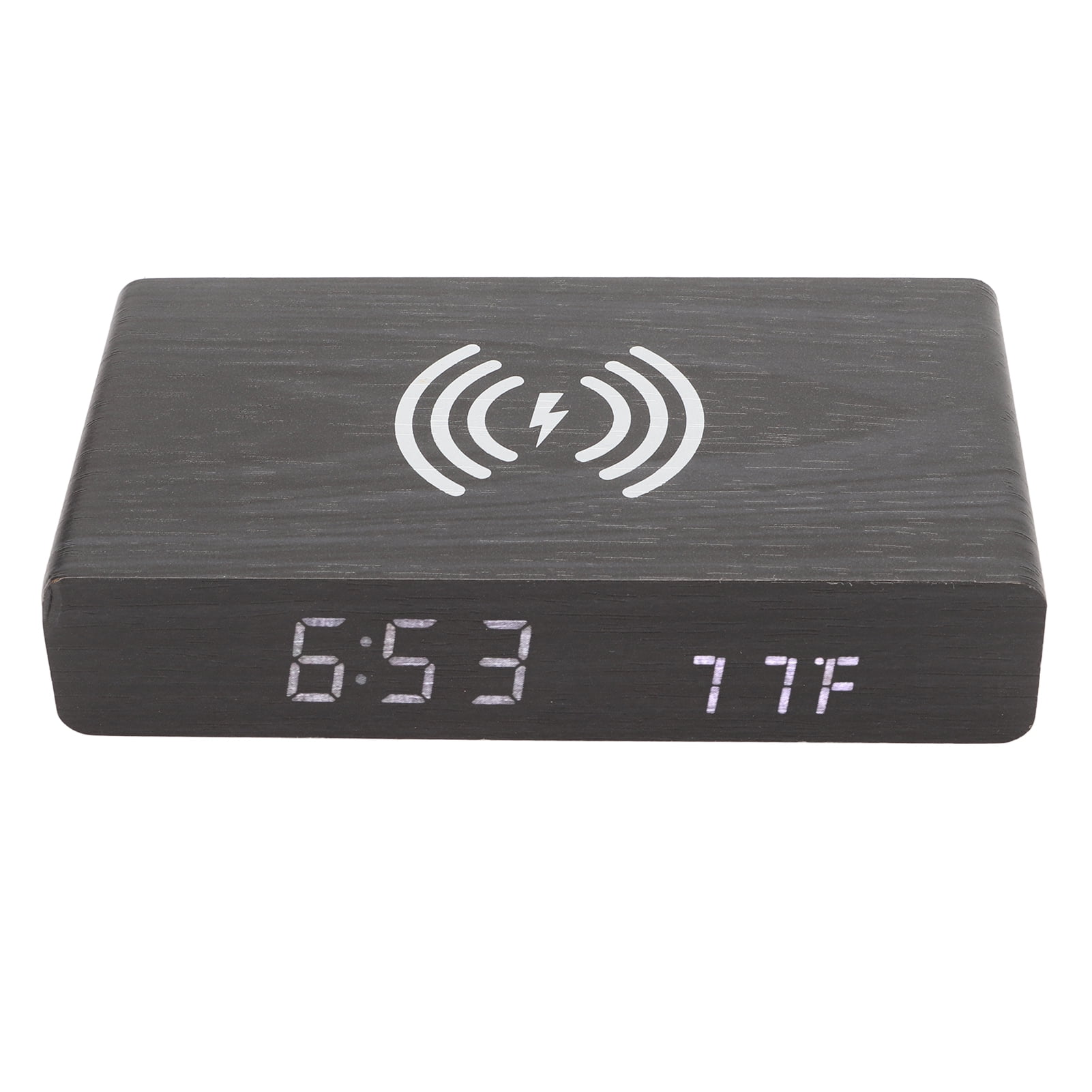 Wooden LED Clock Decoration Dual Screen Digital Wooden Alarm Clock ...