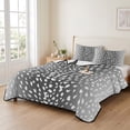Art Ash Gray 3 Piece Quilt Bedding Set with 2 Pillow Shams, Vintage ...