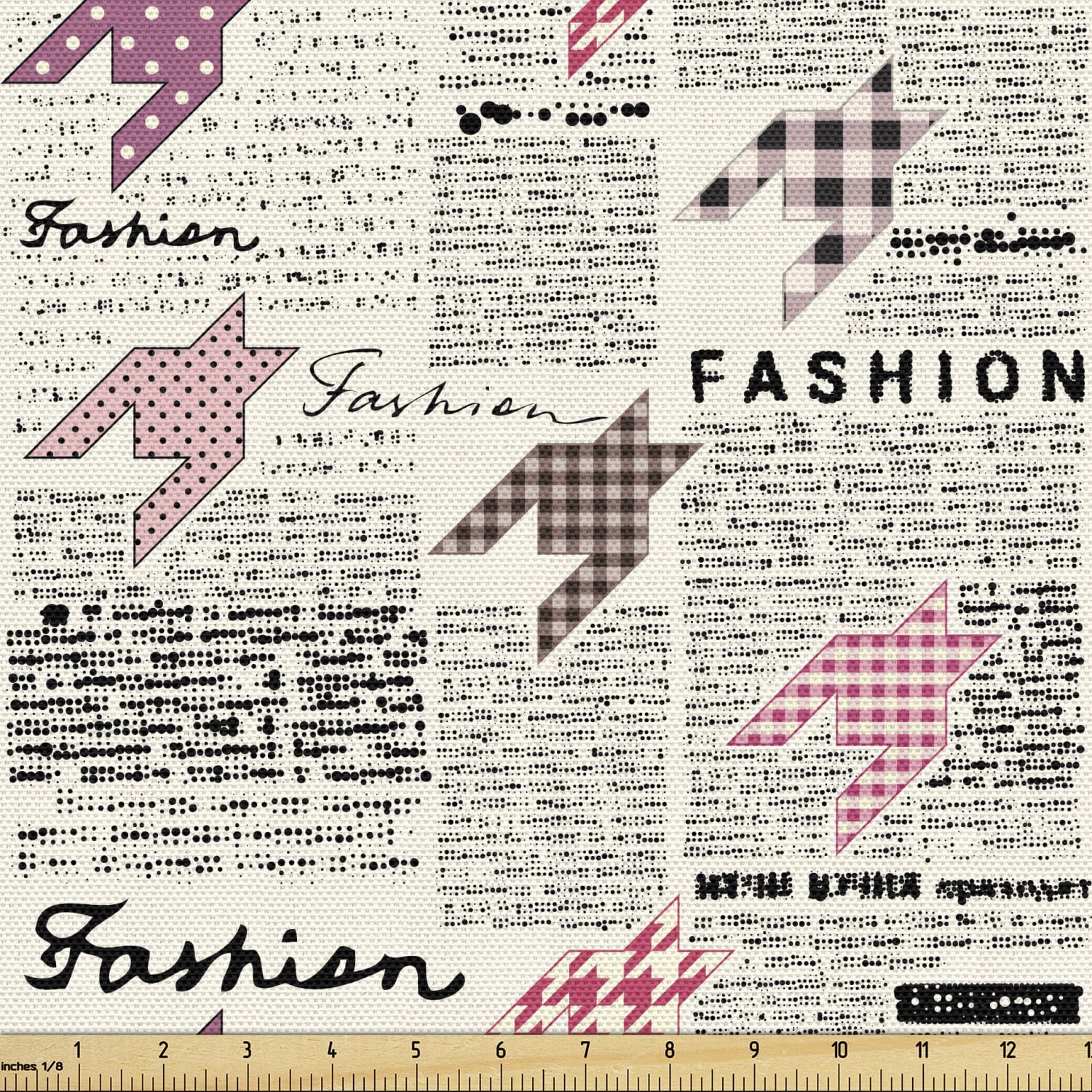 Newspaper Fabric by the Yard Upholstery, Retro Style Newspaper Pages ...