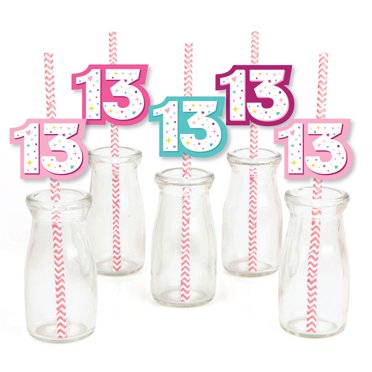 Big Dot of Happiness 1st Birthday Little Miss Onederful - Paper Straw ...