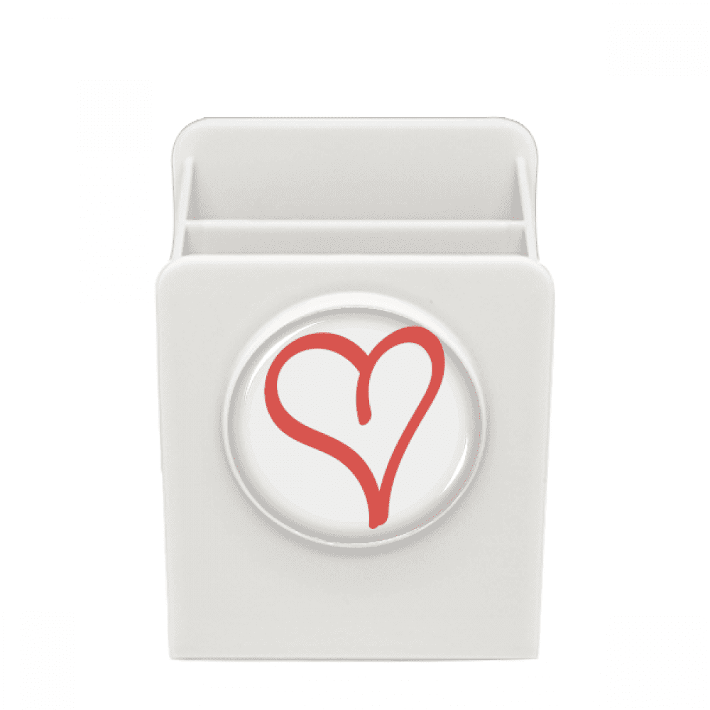 Heart Shaped Line Valentine's Day Desk Pencil Holder Cup Pen Organizer ...